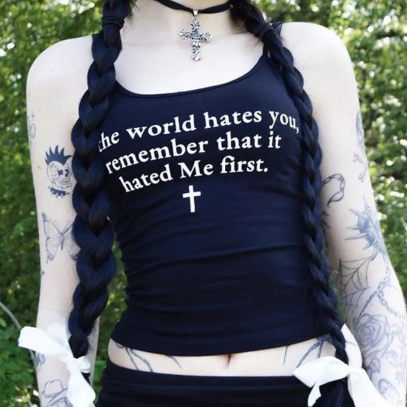 Crop Tops Y2k Clothes Women's Aesthetic Sexy Leeveless Tank Top Vintage ...