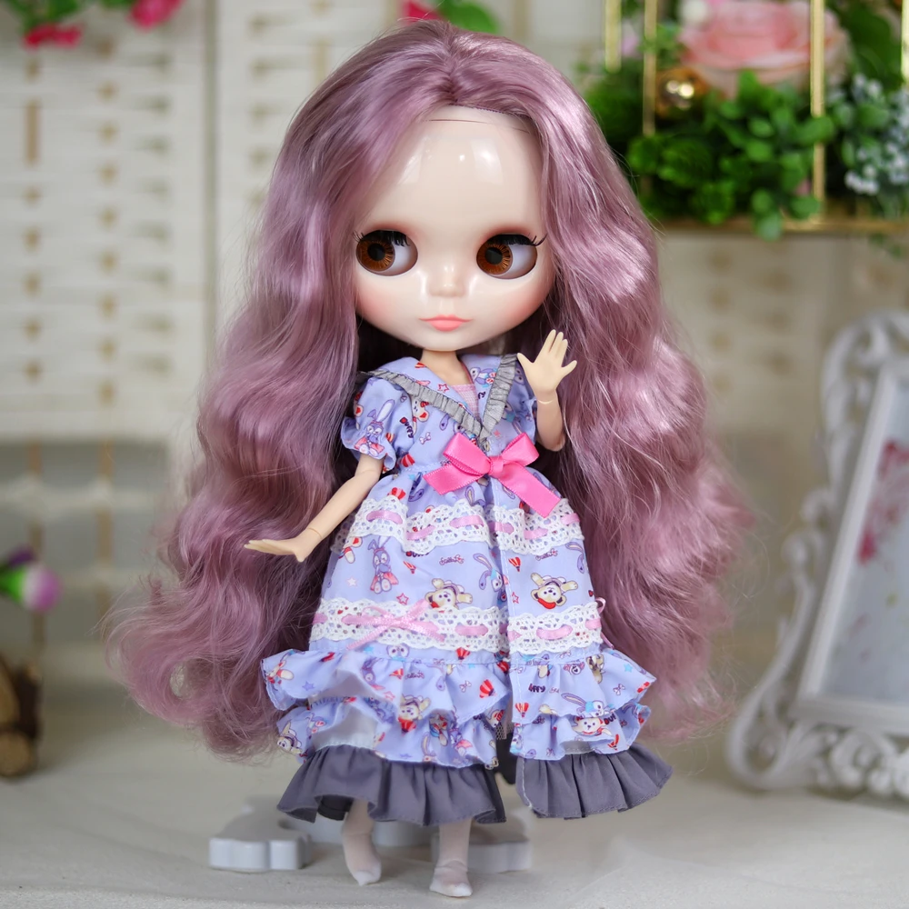 Josefina - Personalizada Premium Neo Muñeca Blythe con cabello morado ...