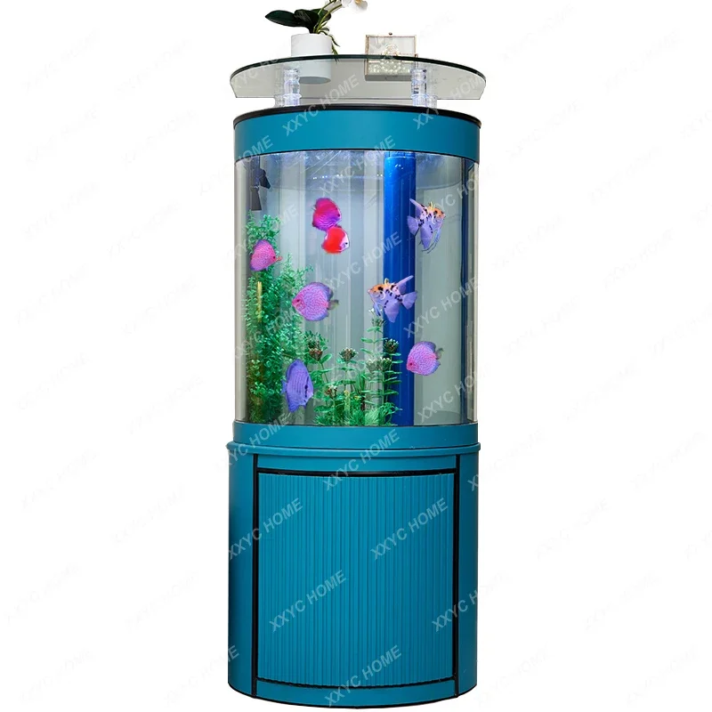 Household-Semicircle-Glass-Fish-Globe-Wall-Living-Room-Change-Water ...