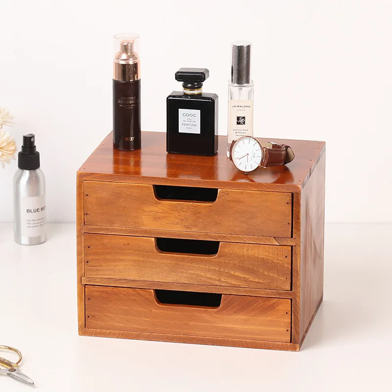 Wooden-Retro-4-Layer-Drawer-Storage-Box-Retro-Desktop-Dividers ...
