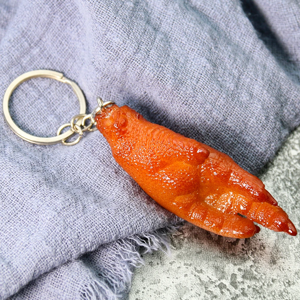 PVC Simulation Food Chicken Feet Keychain Pouch Bag Charm Pendant ...
