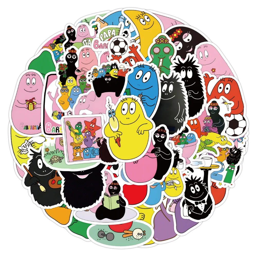10-52Pcs-Cute-Les-Barbapapa-Stickers-Skateboard-Guitar-Suitcase-Freezer ...
