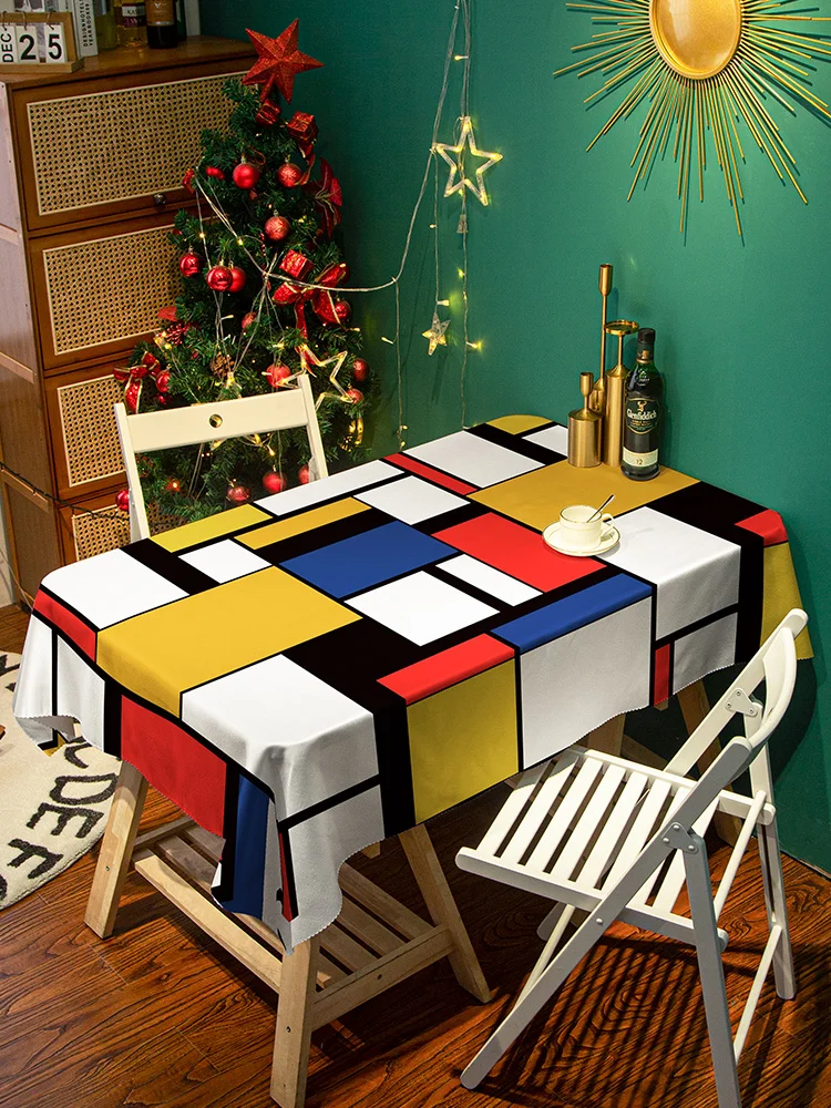 Checkered-small-square-tablecloth-waterproof-living-room-coffee-table ...