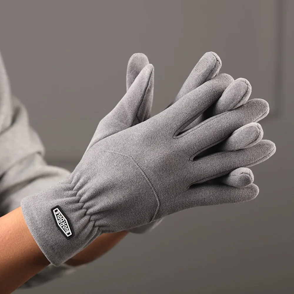 Gift-Five-Finger-Men-Full-Finger-Mittens-Elastic-Warm-Fleece-lined ...