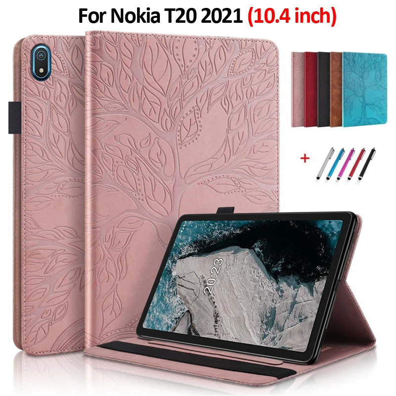 Tablet Funda For Nokia T20 Case 2021 10.4 Inch Emboss Tree Flip Wallet ...