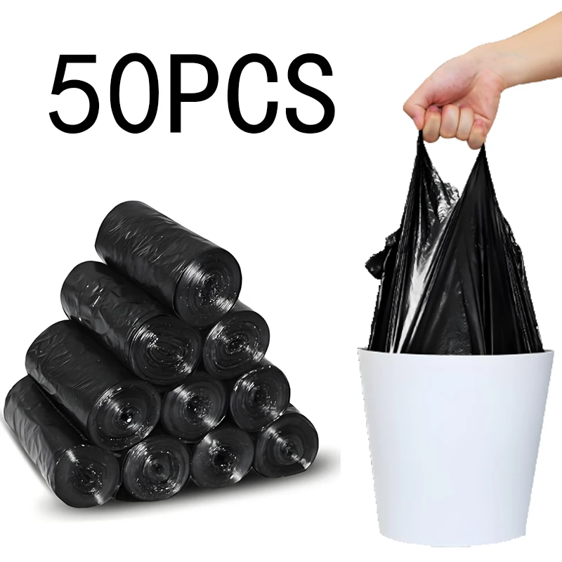 50PCS-Black-Disposable-Plastic-Trash-Bags-Garbage-Bags-for-Living-Rooms ...