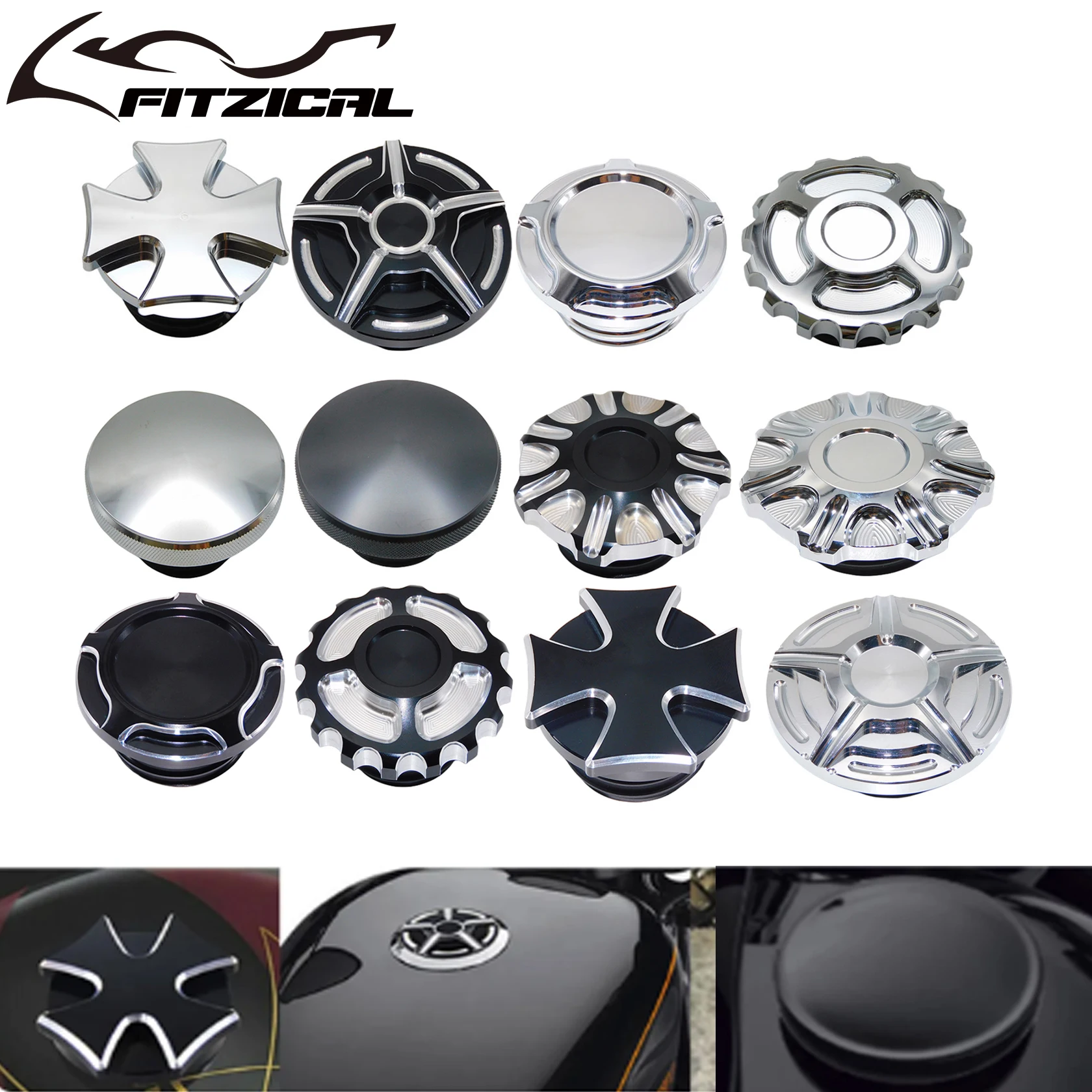 Motorcycle-CNC-Aluminum-Fuel-Gas-Tank-Vented-Decorative-Oil-Cap-For ...