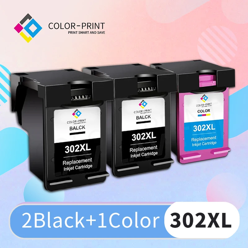 COLOR-PRINT-Remanufactured-302XL-for-HP-302-HP302-XL-Refilled-Ink ...