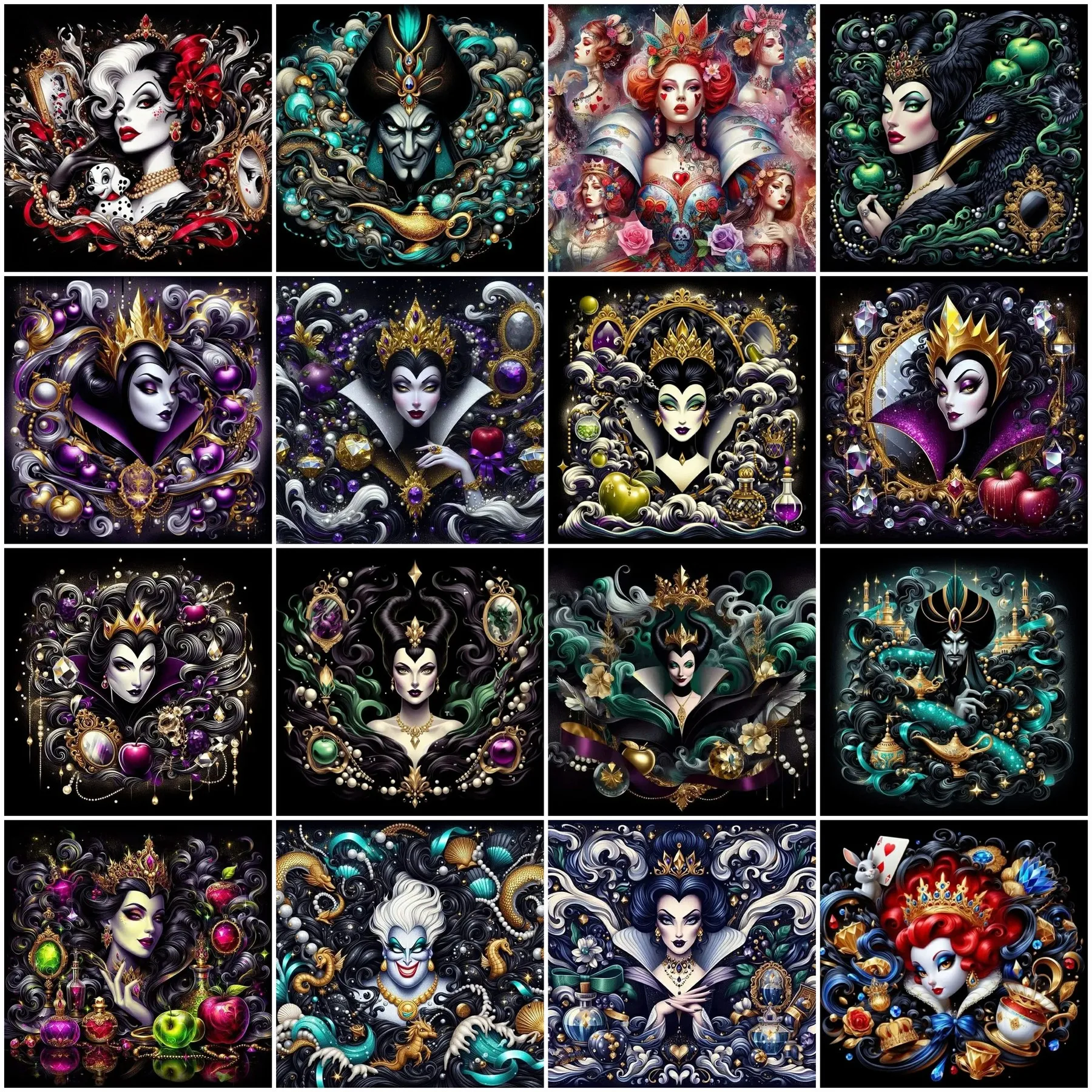 Disney-Villains-Diamond-Embroidery-Cartoon-Full-Kits-Diamond-Painting ...