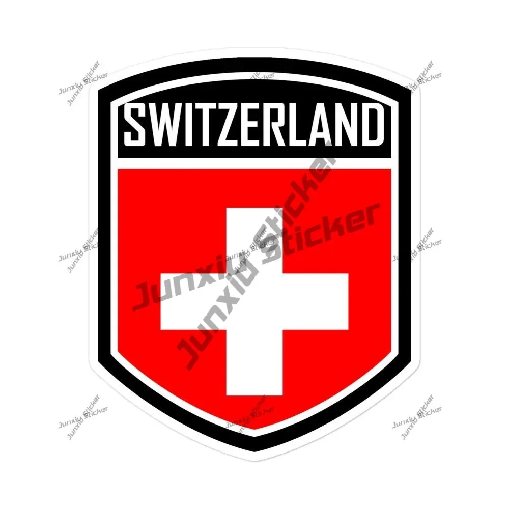 Switzerland Flag Emblem Stickers Celebrate Your Swiss Heritage Pickup ...