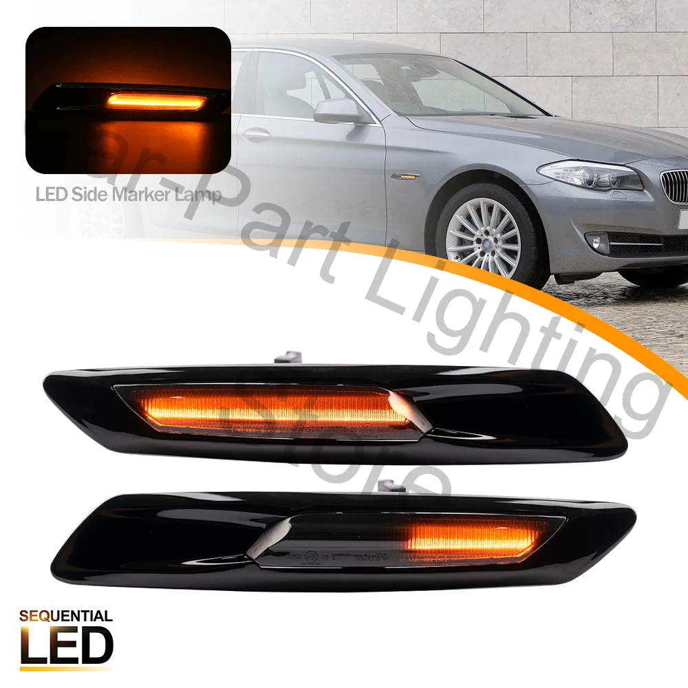 2X Led Amber Dynamic Fender Front Turn Signal Indicator Lights Side ...