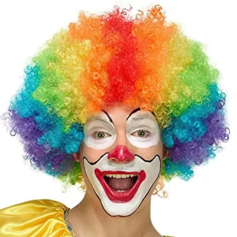 Performance Wavy Curly Clown Wig Cosplay Hair Synthetic Wig Hair Hat ...