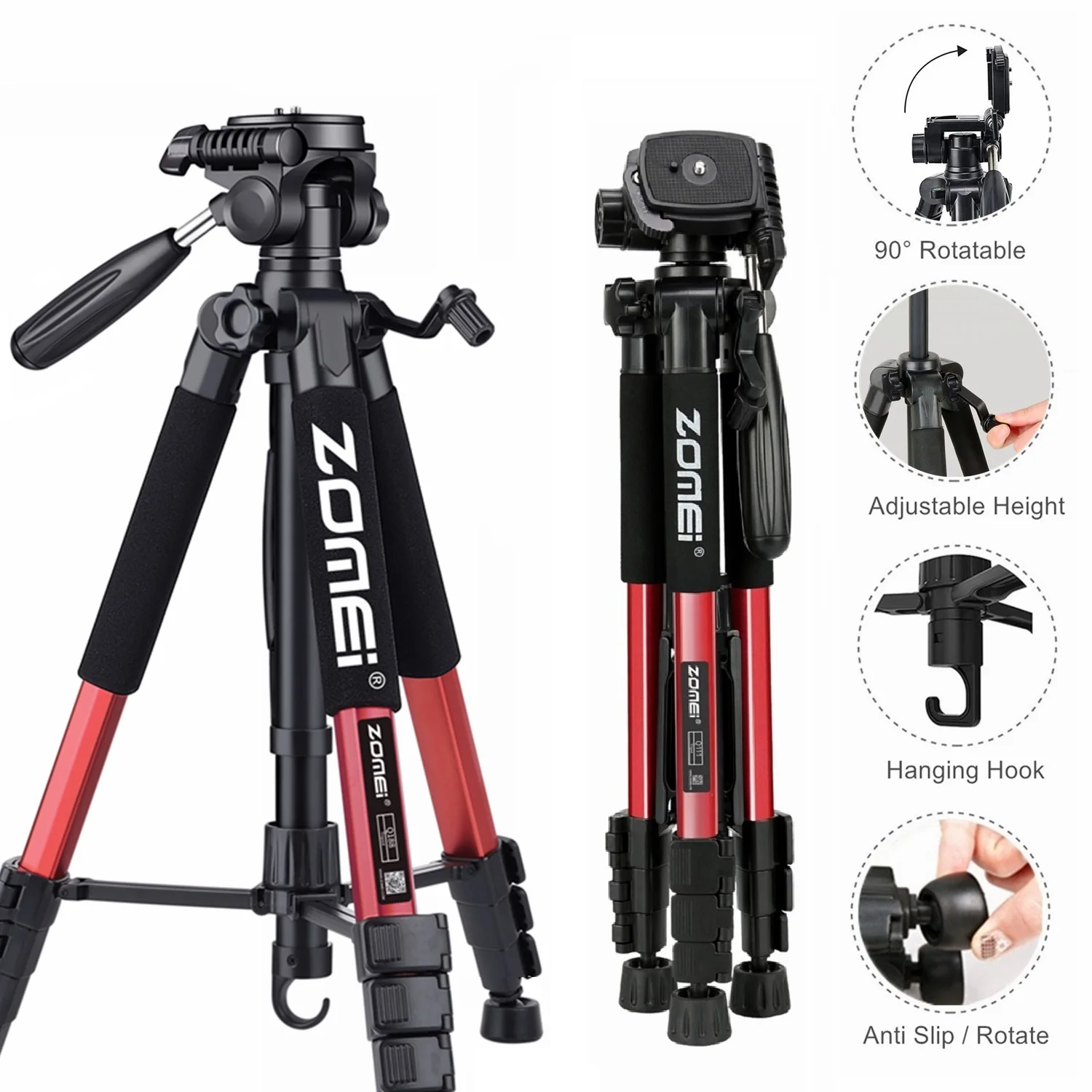 Zomei-Professional-Camera-Aluminum-Floor-Tripod-Stand-with-360-Degree ...