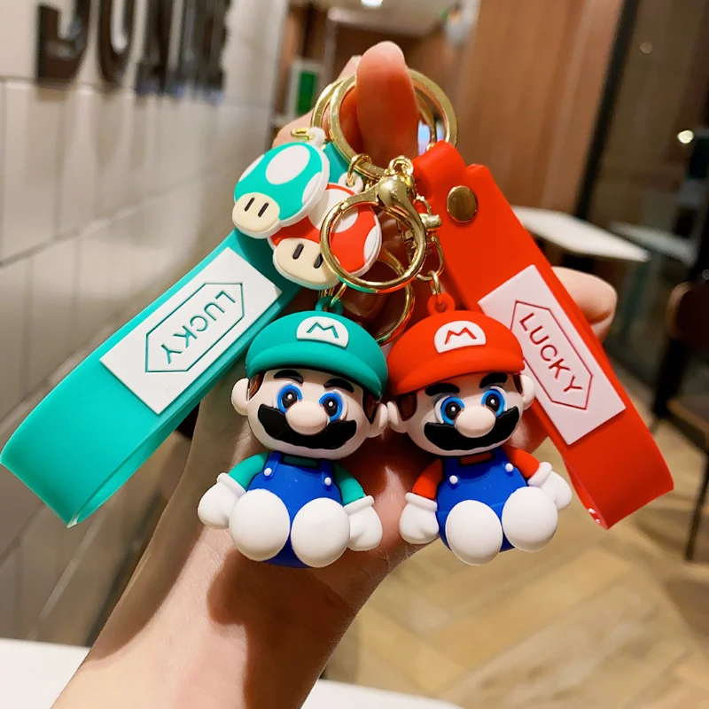 Llaveros de dibujos animados de Super Mario Bros, figuras de Anime ...