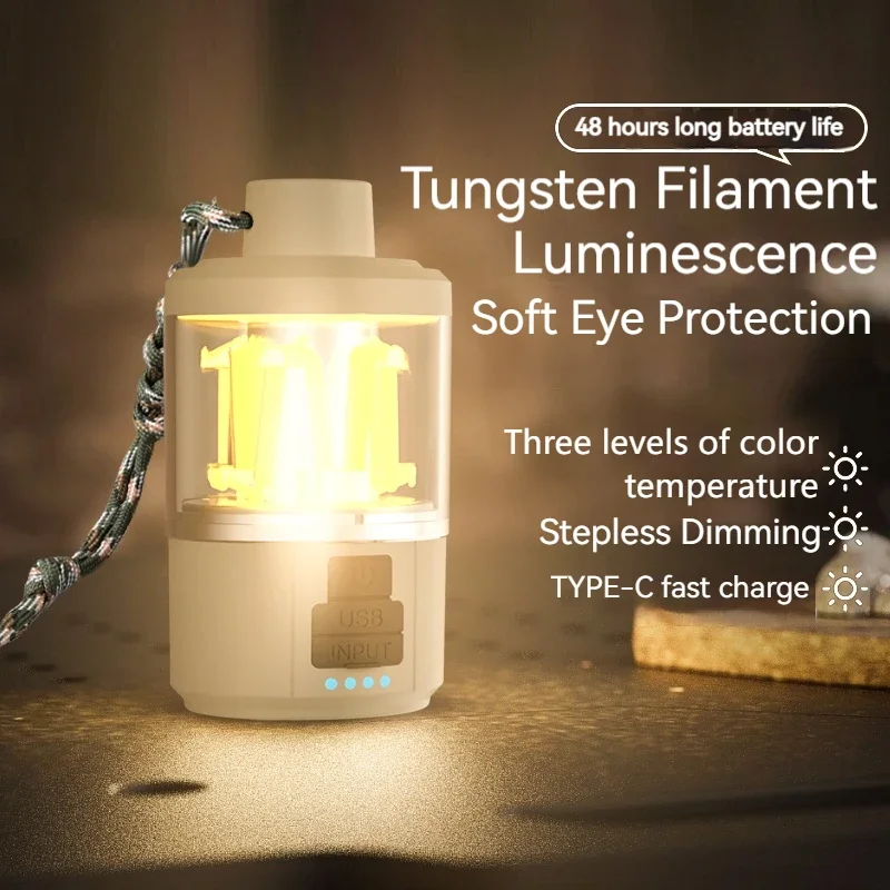 LED Tungsten Core Camping Light Portable Lanterns Rechargeable Outdoor ...