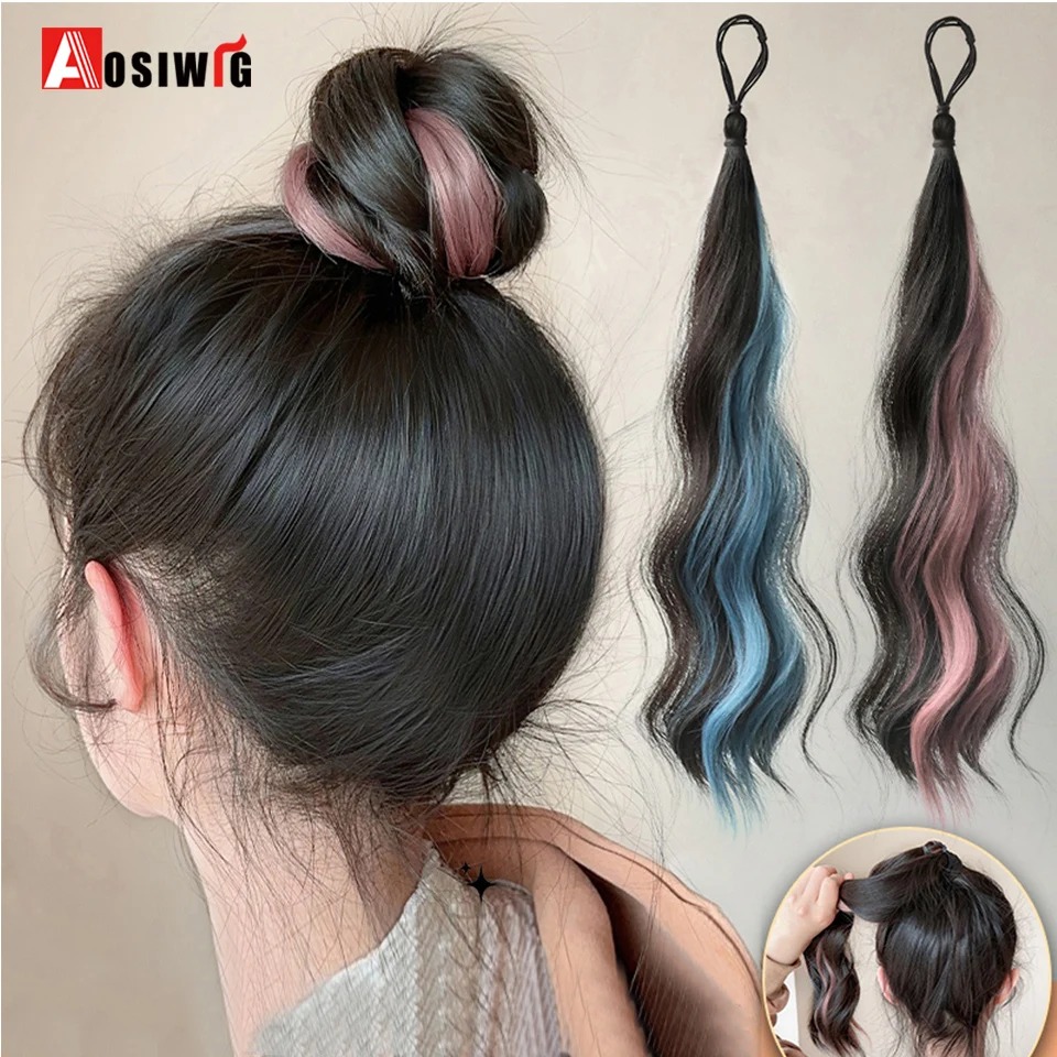 Synthetic-Chignon-Self-Winding-Ball-Head-Wig-One-Piece-Natural-Fluffy ...