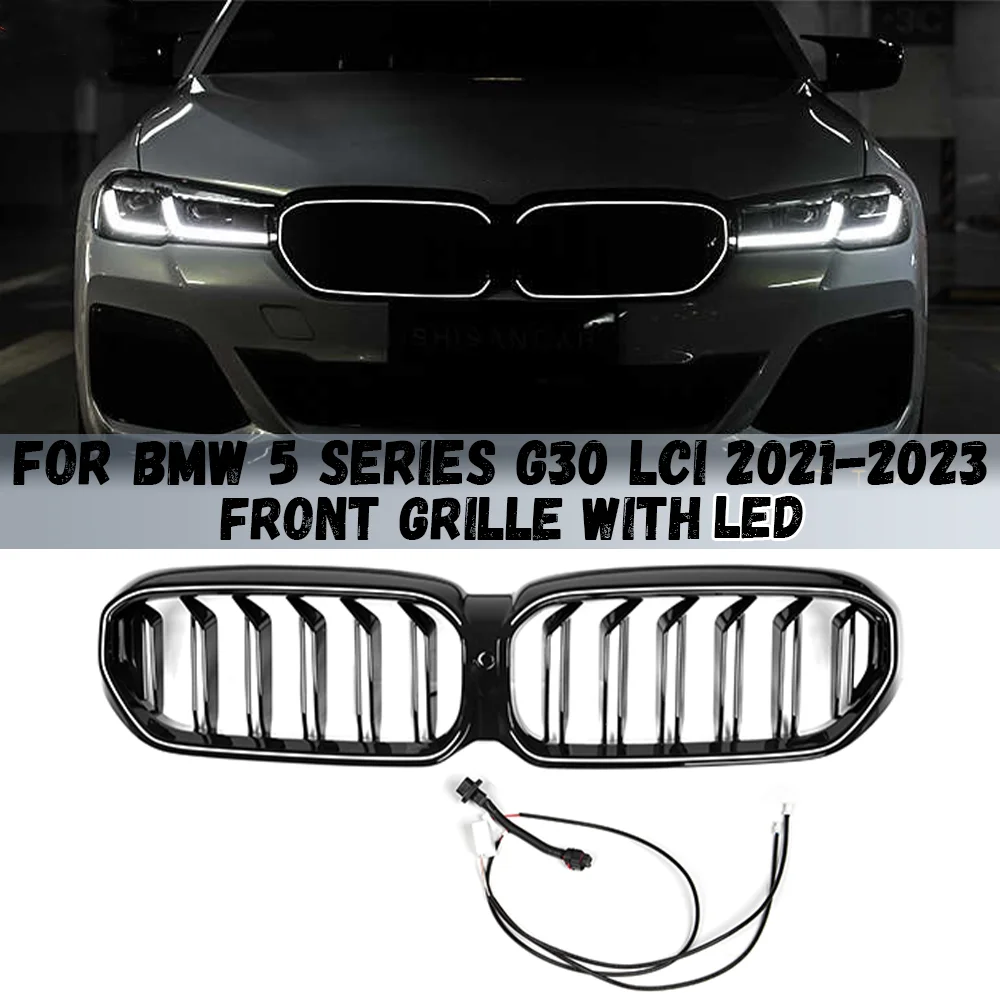 LED-Front-Kidney-Grille-For-BMW-5-Series-G30-2021-2020-2023-Upper ...