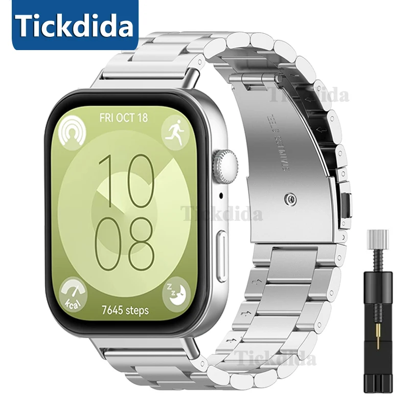 Watch-Bracelet-Strap-for-Huawei-Watch-Fit-3-Smartwatch-Stainless-Steel ...