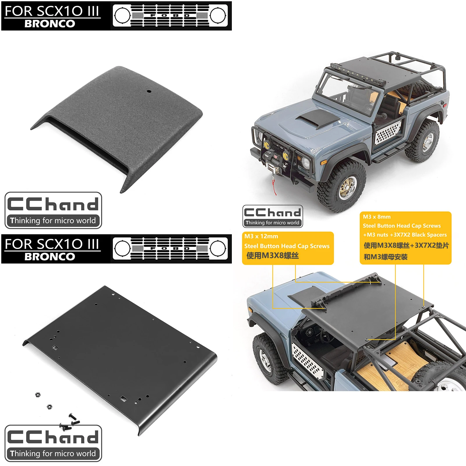 Axial Scx10 Iii | Car Parts | Roof Rack | Parts Accs - Front Metal ...