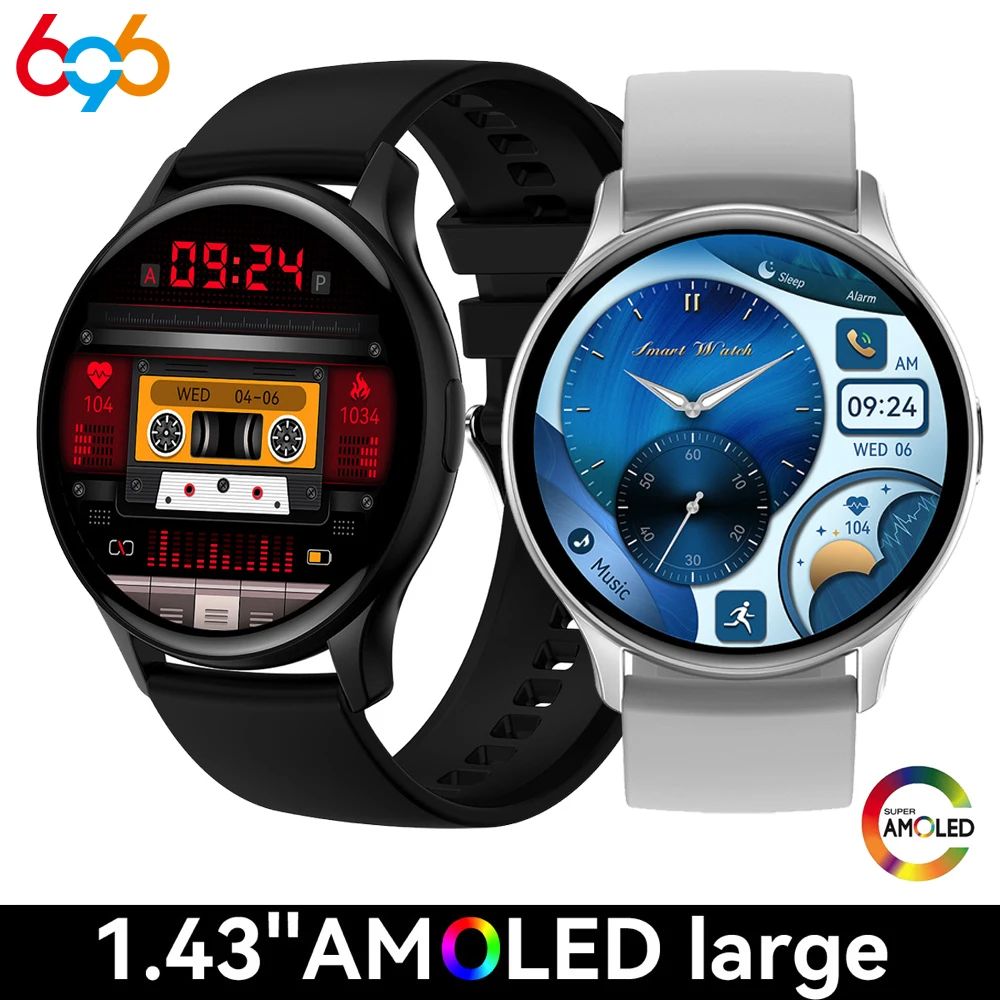 Men-Smart-Watch-1-43-AMOLED-Blue-Tooth-Call-Heartrate-Always-on-Display ...