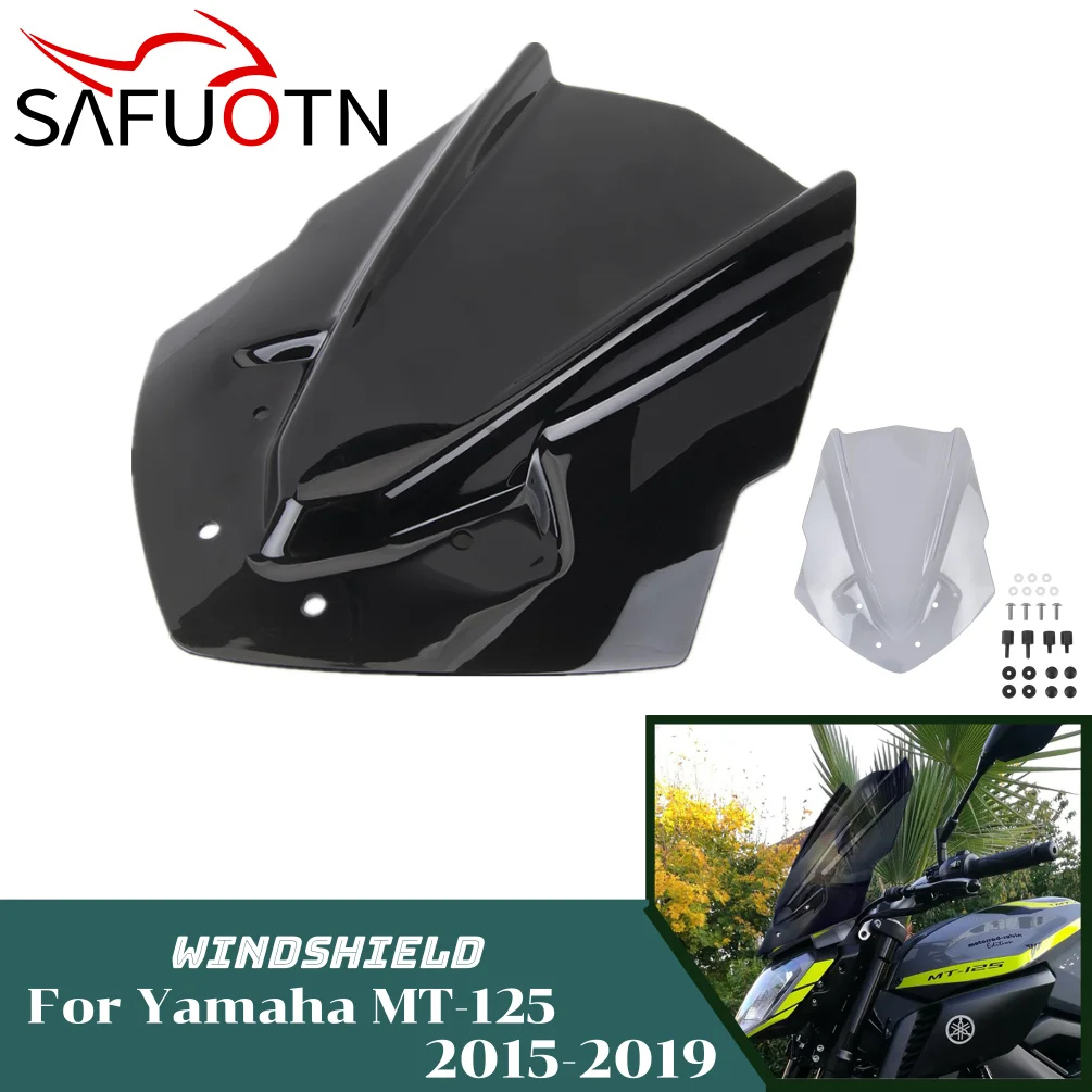 For-MT-125-MT125-Sport-Touring-Windshield-Windscreen-For-Yamaha-MT-125 ...