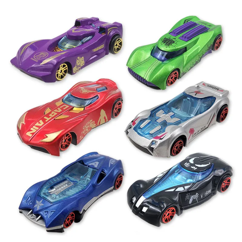 6Pcs-set-Metal-Superhero-Model-Cars-1-64-Vehicle-Anime-Figurines-MINI ...