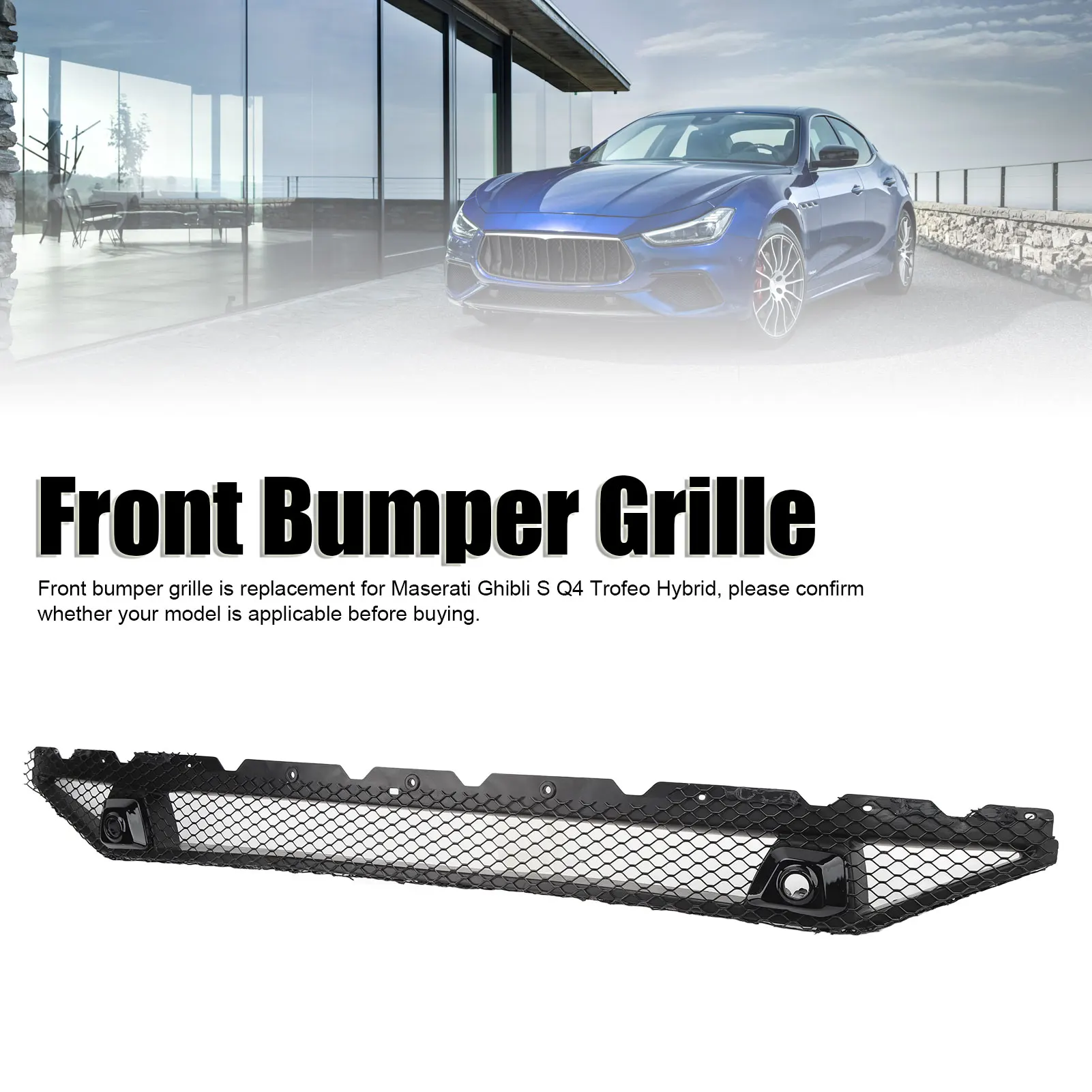1-Piece-of-Front-Bumper-Grille-Lower-Mesh-Grille-Replacement-for-Ghibli ...