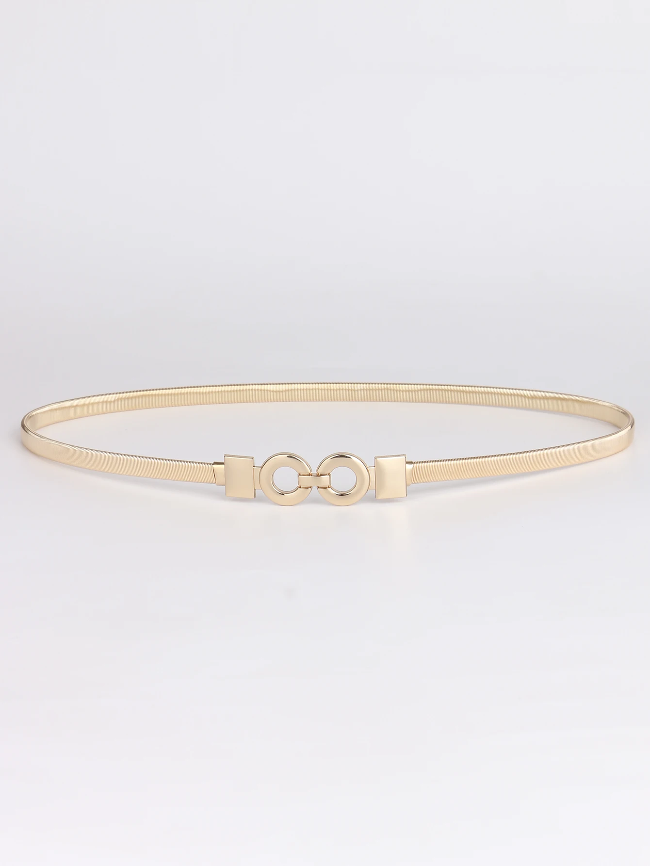 Metal Elastic Gold Eight characters Elastic Girls Ladies's Belts Women narrow Female Elegant ...