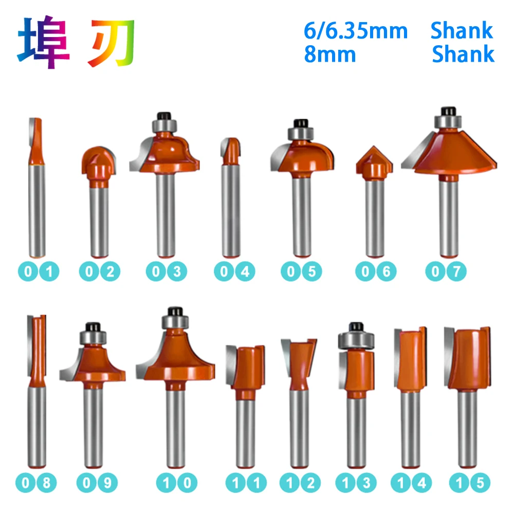 6mm-6-35mm-8mm-1Pc-Router-Bit-Set-Trimming-Straight-Milling-Cutter-Wood ...