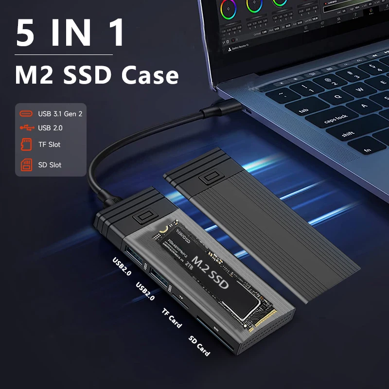 M2 SSD Case NVME SATA Dual Protocol,M2 SSD 케이스 NVME SATA 듀얼 프로토콜 M.2 ...