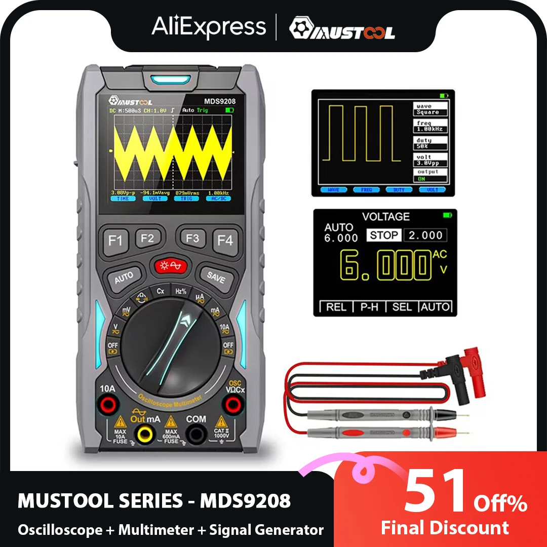 MUSTOOL-MDS9208-3In1-Oscilloscope-Multimeter-Signal-Generator-12MHz-50Msps-Portable-High-Storage ...
