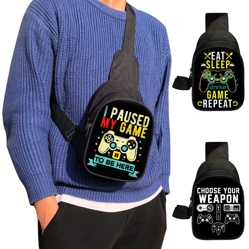 L-Paused-My-Game-To-Be-Here-Chest-Bag-Video-Game-Fan-Crossbody-Bags-for ...
