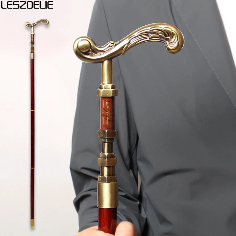 114cm-Elegant-Handle-Red-3-Pieces-German-Beech-Wooden-Walking-Stick-Men ...