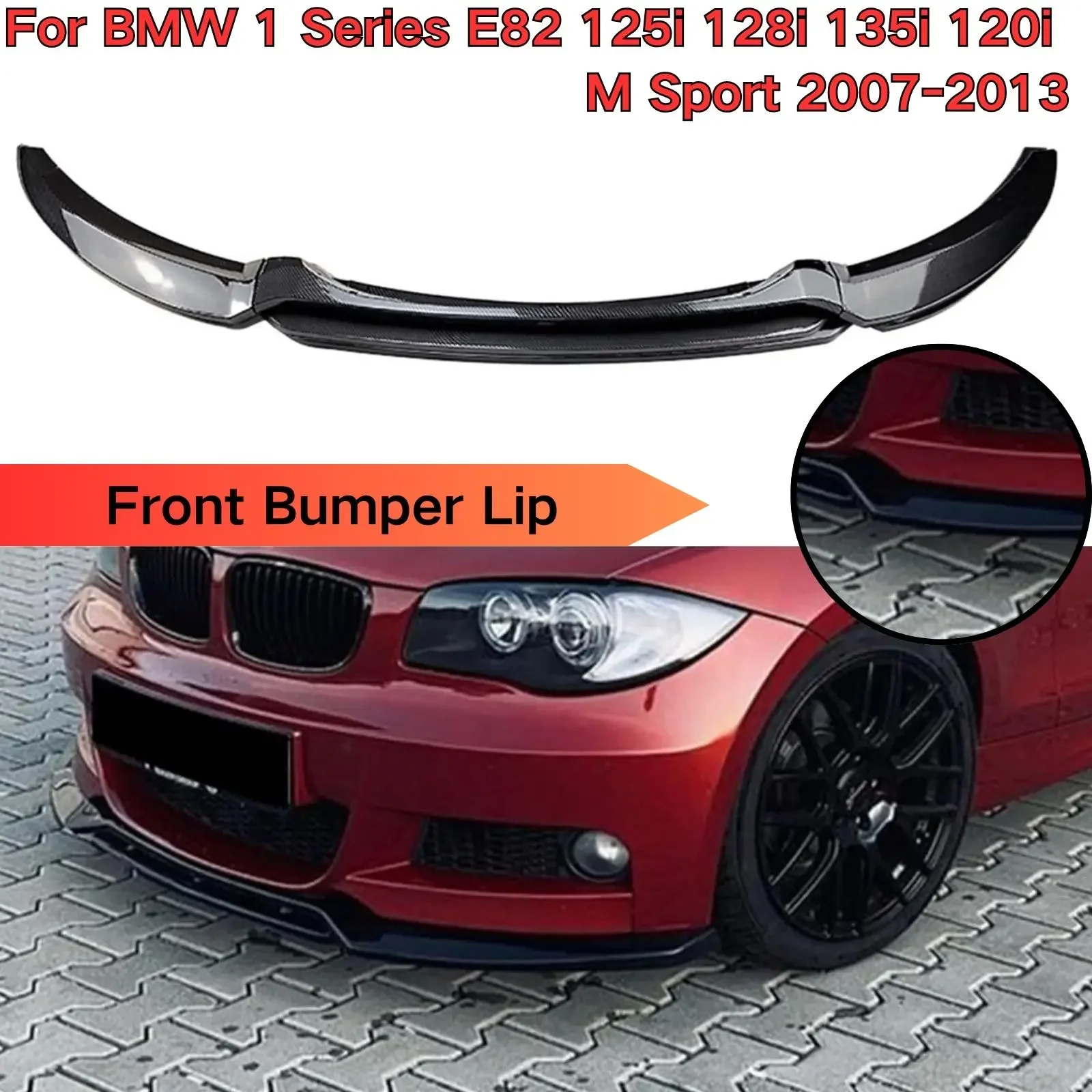Front-Bumper-Lip-For-BMW-1-Series-E82-125i-128i-135i-120i-M-Sport-2007 ...