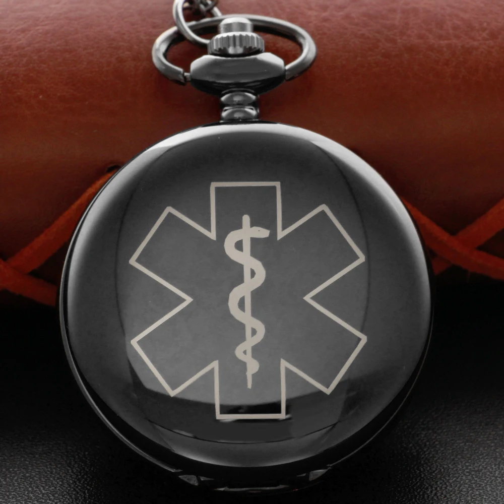 Black Two Sided Light Scepter Pattern Arabic Digital Quartz Pocket ...