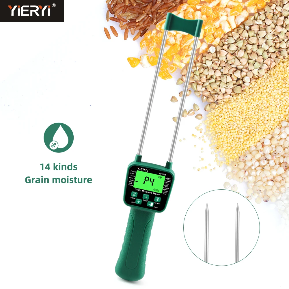 Digital-14-Kinds-Grain-Moisture-Meter-Cereal-Hygrometer-Voice-Alarm ...