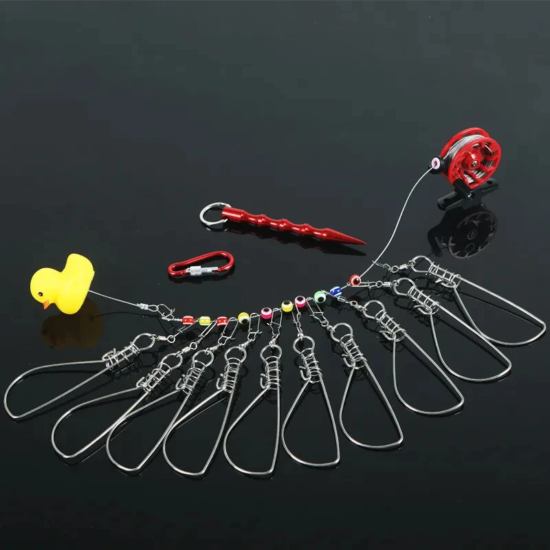 5/10 Snaps Fishing Lock 14CM Buckle With Fly Reel Yellow Duck Stainless ...