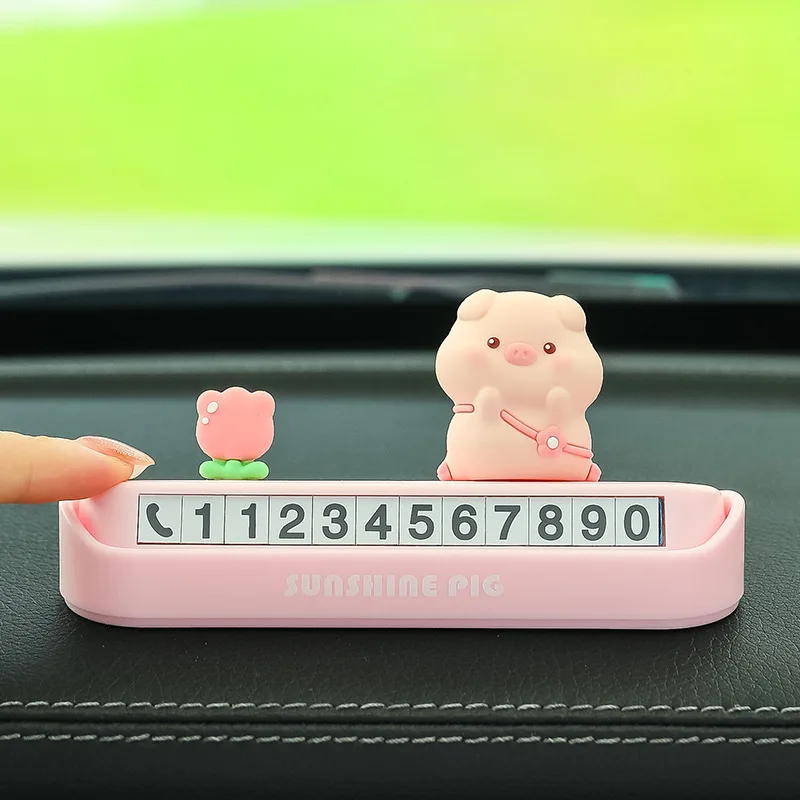 OASATE-With-Tulips-Cute-Pig-Temporary-Car-Parking-Card-Phone-Number ...