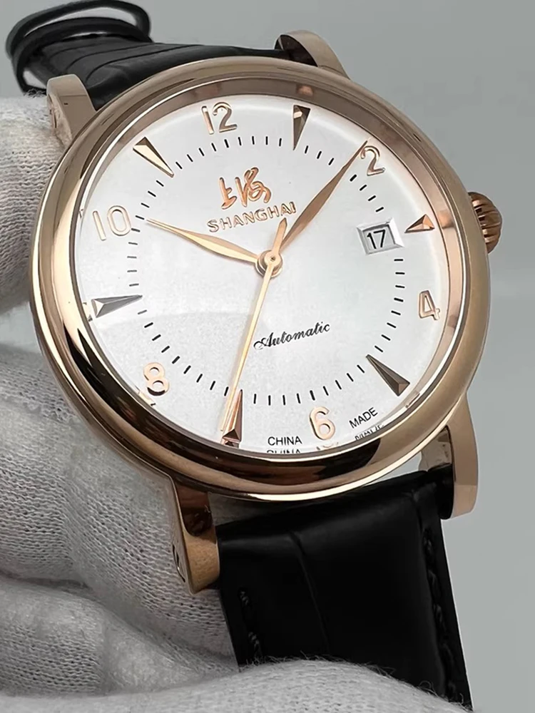 Vintage Shanghai Automatic Watches 38mm Dress Watch Men Mechanical ...
