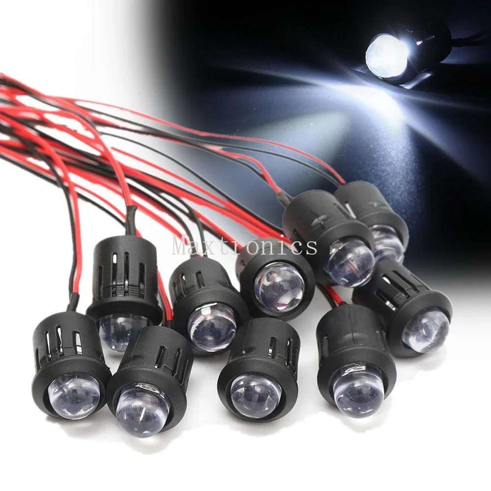 New-10-Pcs-Set-12V-LED-Bead-Light-10mm-Pre-Wired-Constant-Emitting ...