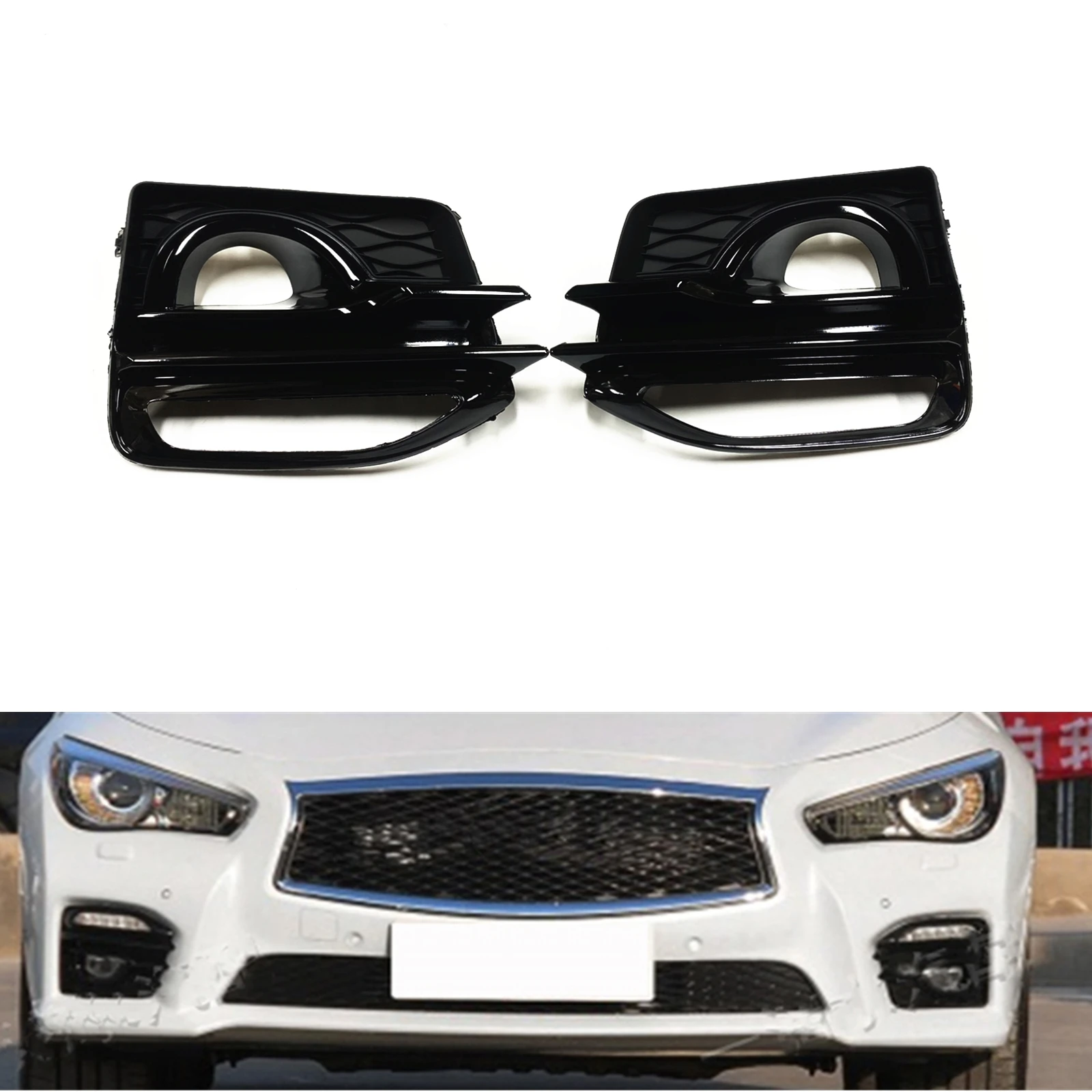 Car-Fog-Light-Cover-Bezel-Front-Bumper-Lamp-Air-Vent-Intake-Grill-Frame ...