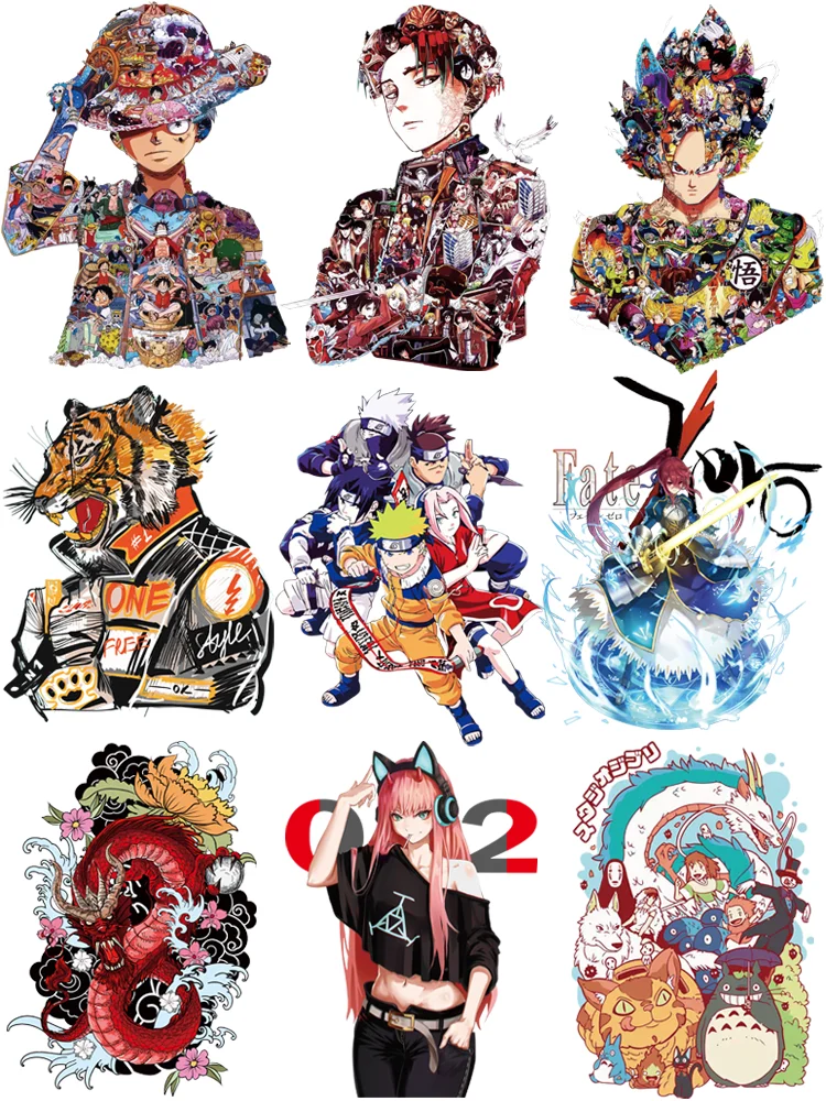 Anime Luffy y Levi Ackerman, parches para planchar, apliques en la ropa ...