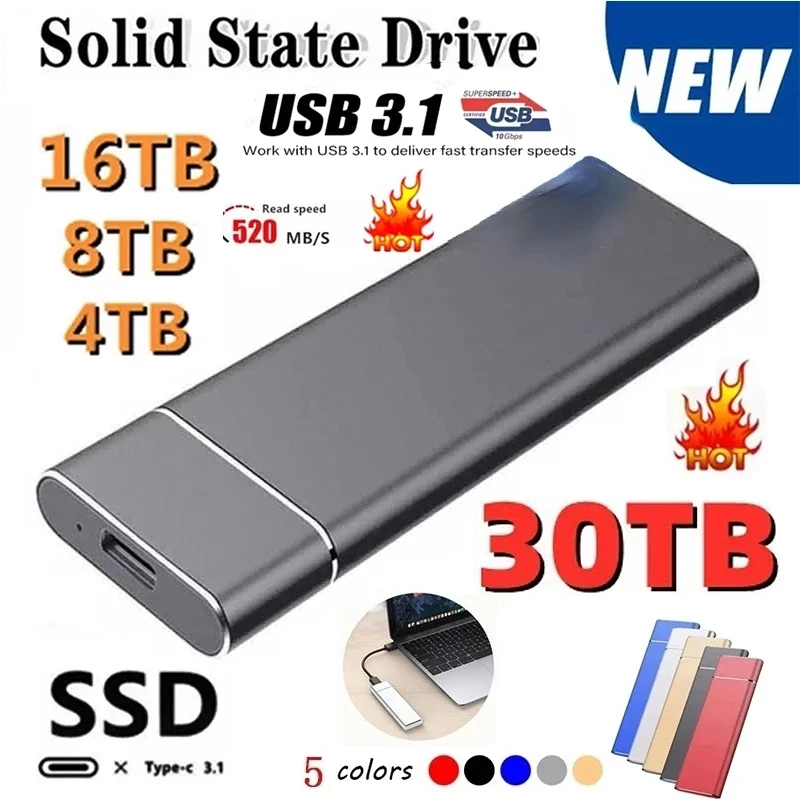 Ssd External 500gb 1tb Mobile Solid State Drive Flash Drive Portable ...