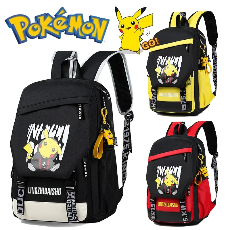 Pokemon-Anime-Pikachu-Backpack-Cute-Cartoon-Kids-SchoolBags-Boys-Girls ...