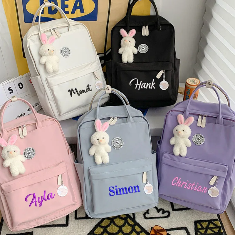 Personalized-Cute-Backpack-Custom-Embroidered-Large-Capacity-Student ...