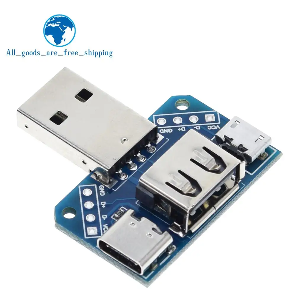 USB-Head-Switchboard-Male-USB-Connector-to-Type-c-Micro-Female-USB-2-54 ...
