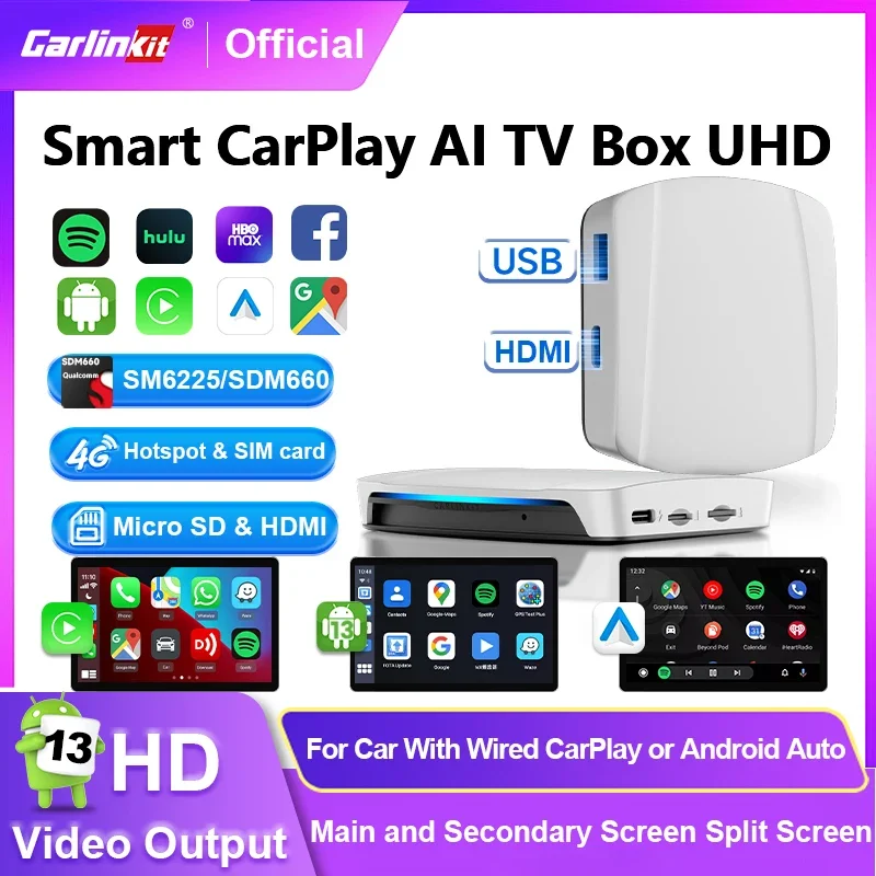 2024-CarlinKit-HD-Video-Output-4K-Android-13-CarPlay-AI-Box-SM660-8 ...