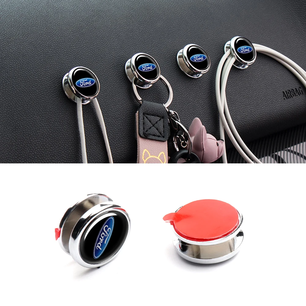 금속 자동차 배지 후크 홀더 행거 오거나이저 액세서리 포드 포커스 2 Mk3 F150 레인저 익스플로러 쿠가 에코스포츠 몬데오