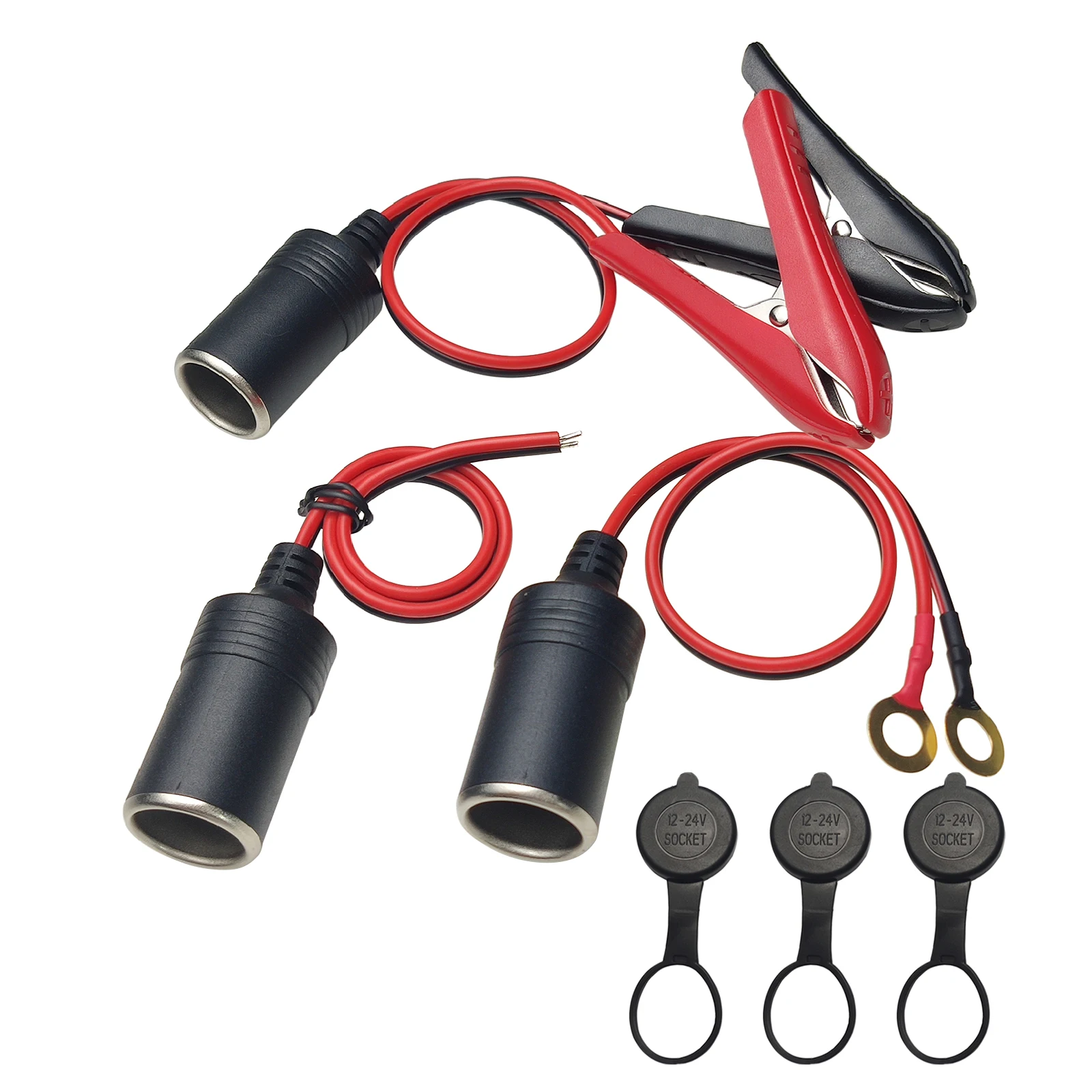 Car-Charger-Power-Cable-Kit-18AWG-Cigarette-Lighter-Female-Socket-with ...