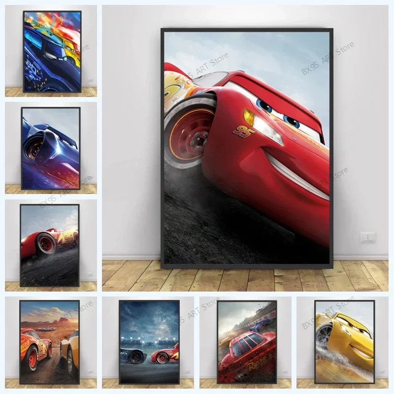 Catoon-Cars-Lightning-McQueen-Anime-Poster-Disney-Cars-Love-Canvas ...